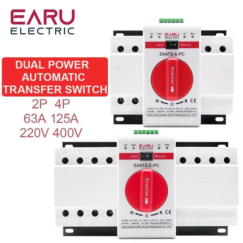 2P-4P-63A-125A-ATS-PV-Dual-Power-Automatic-Transfer-Switch-AC230V-400V ...