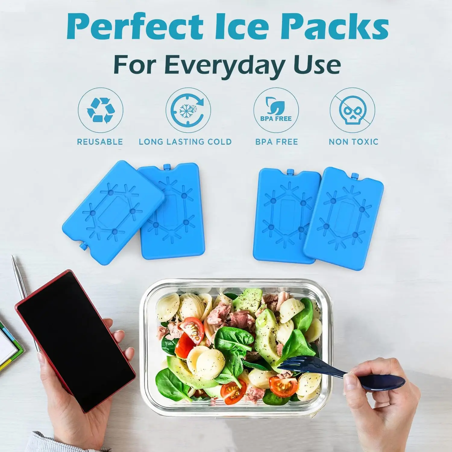Portable Ice Pack Reusable Freezer Ice Cooling Pack Long-lasting ...