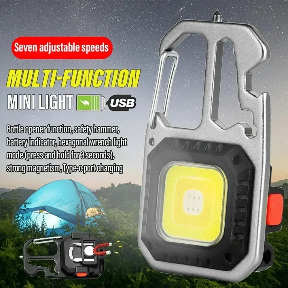 Mini-LED-Portable-Keychain-Flashlight-Outdoor-COB-Work-Light-Emergency ...