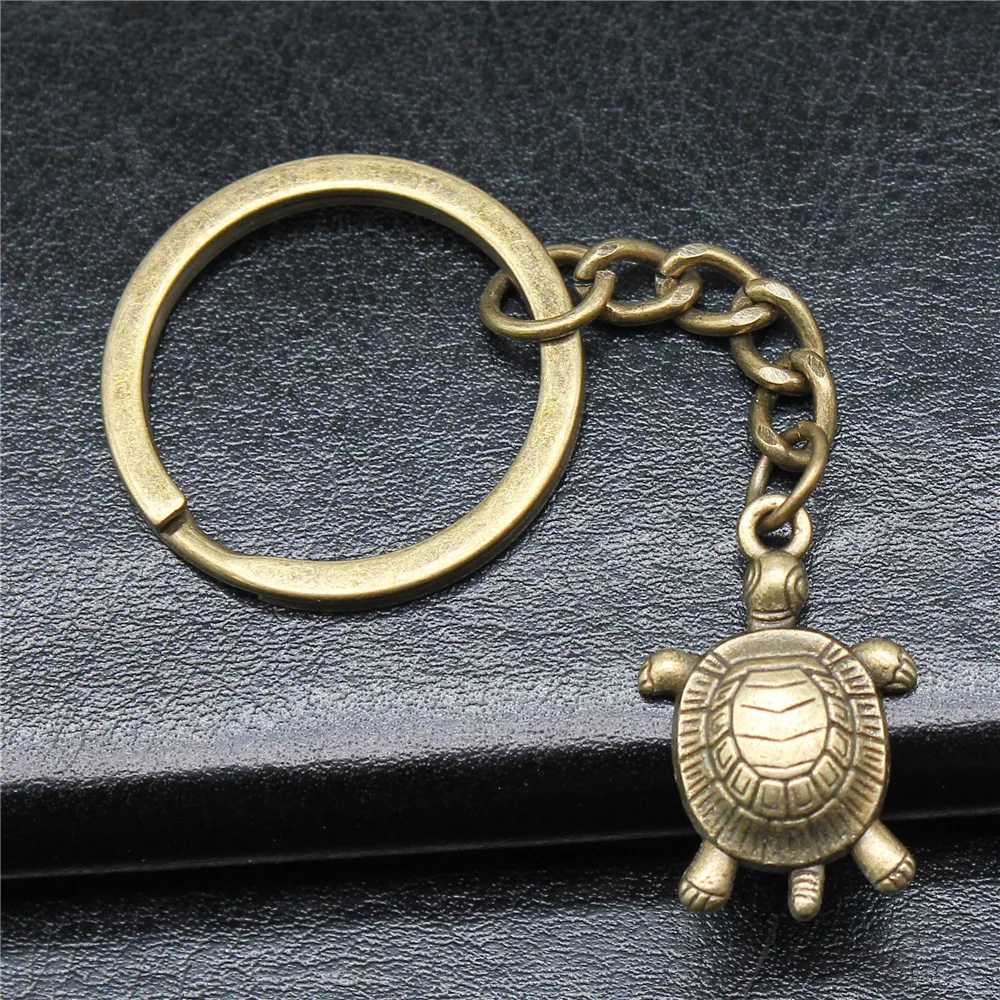 Keychain Holder Souvenirs Gift Vintage Handmade Antique Bronze Color 24x16mm Sea Turtle Pendant ...
