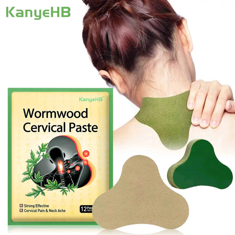 12-24PCS-Neck-Patches-Wormwood-Self-heating-Plaster-Joint-Cervical ...