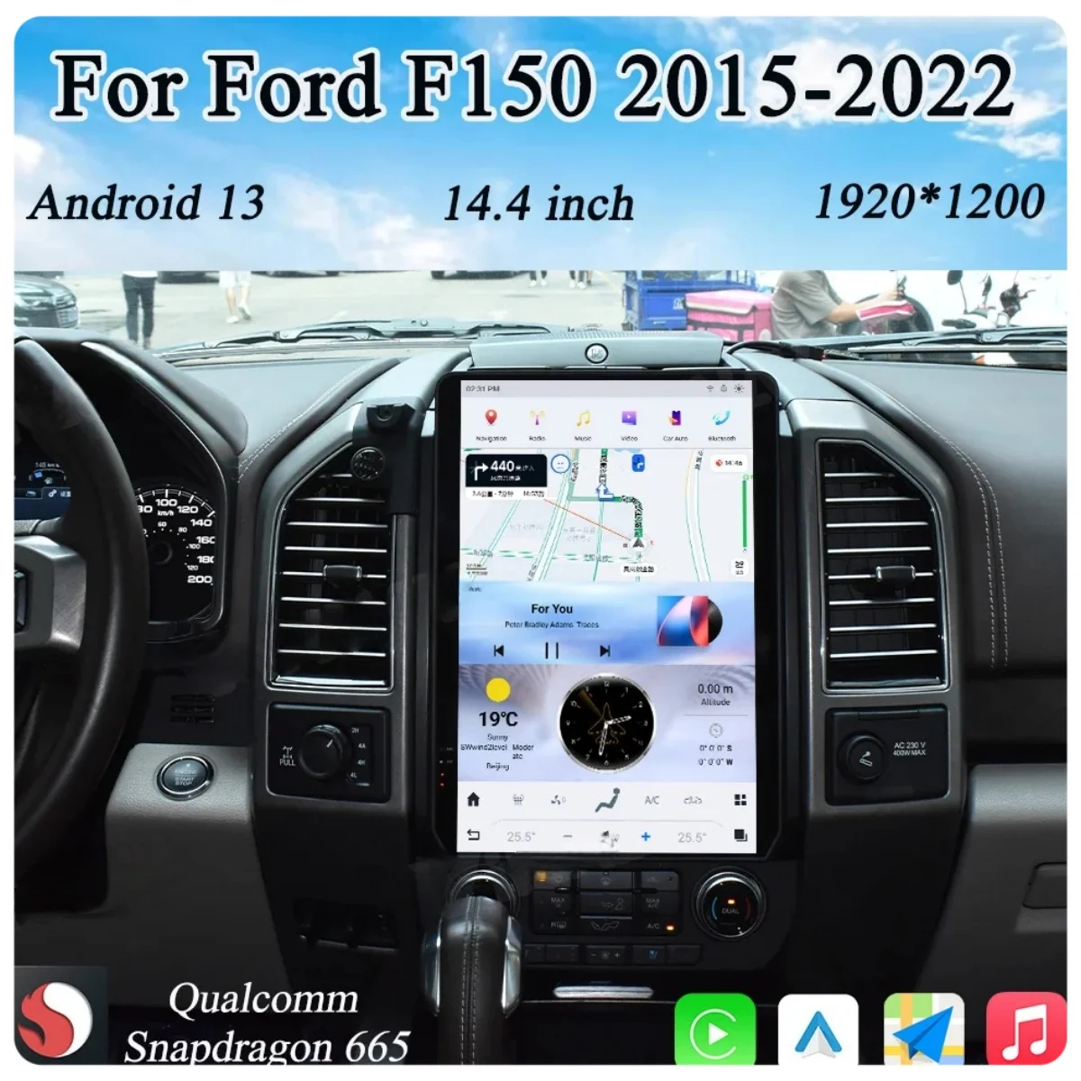 Car Radio Carplay For Ford F150 F-150 2015-2021 Sync1 Sync2 Sync3 ...
