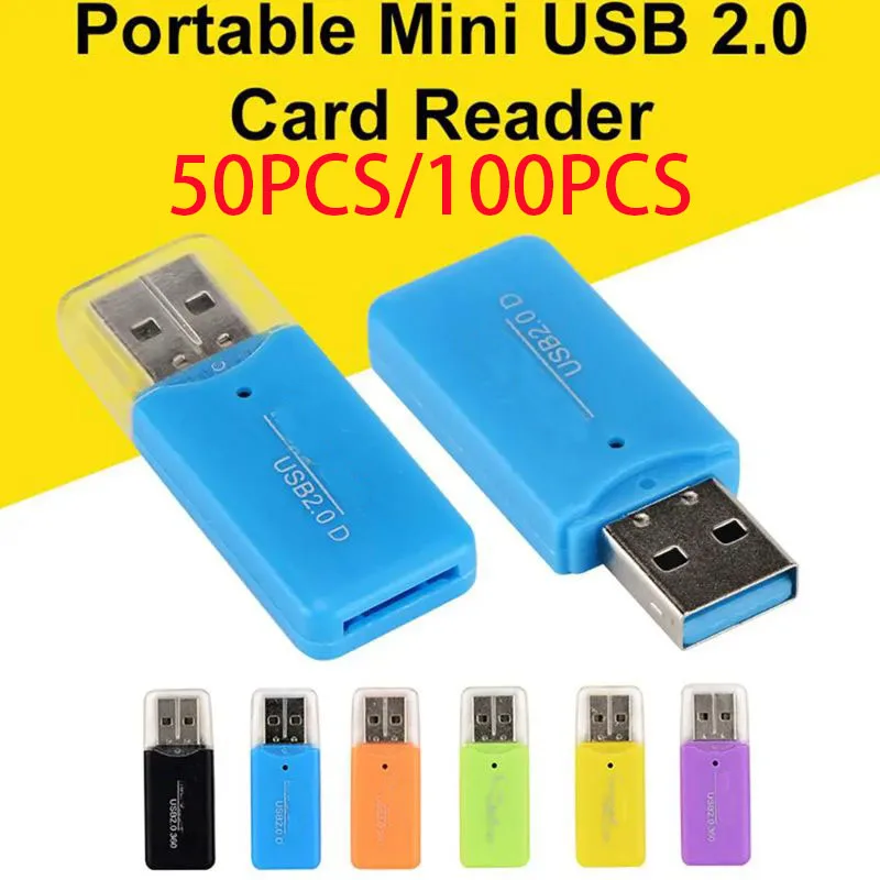 50-100PCS Portable Mini USB 2.0 TF Flash Card Reader Mobile Phone ...