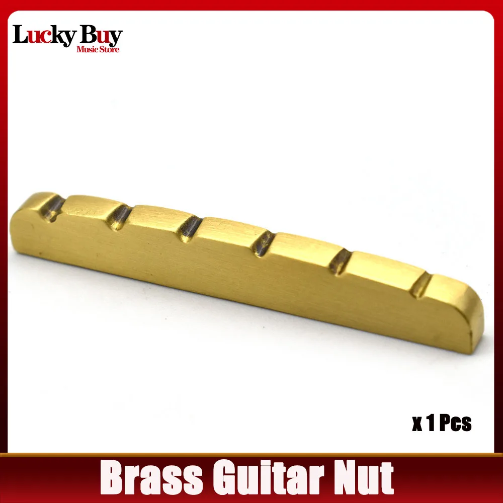 6 String 42.5mm Guitar Bridge Nut Electric Guitar Slotted Brass Nut ST ...