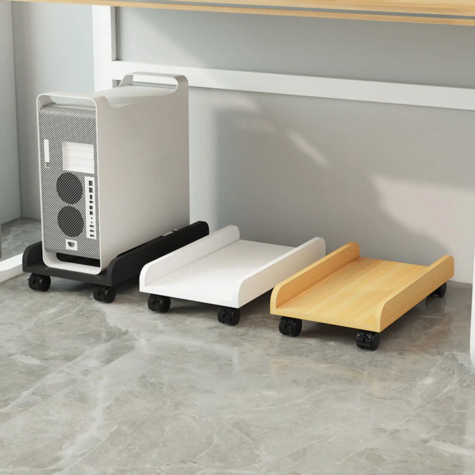 Desktop-CPU-Wooden-Rolling-Stand-CPU-Stand-Universal-Portable-Sturdy ...