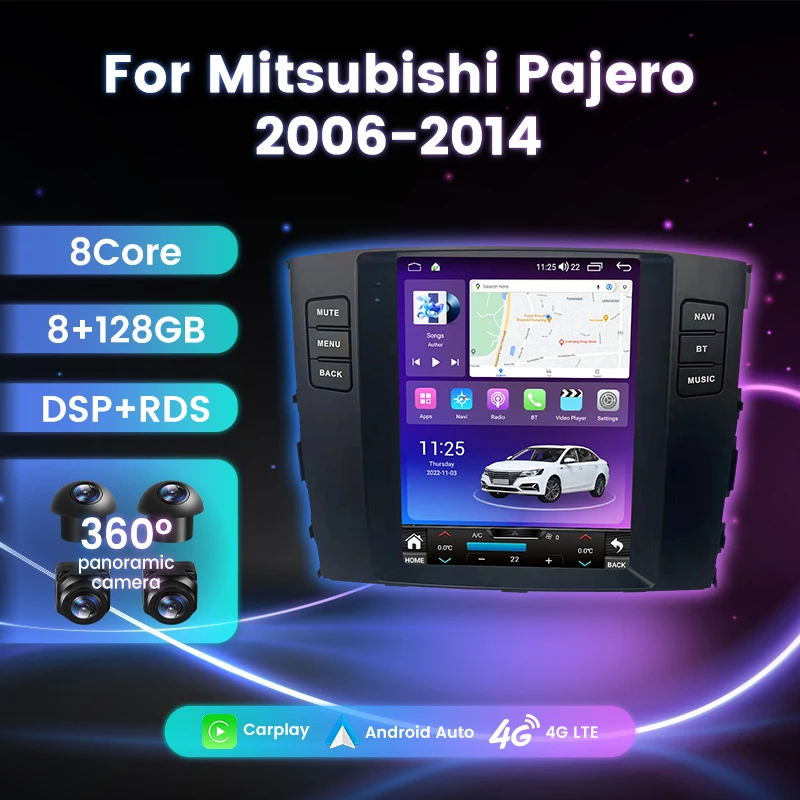 Android-11-For-Mitsubishi-Pajero-4-V80-V90-2006-2014-Tesla-Style-Screen ...