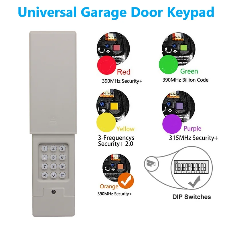 Universal-Garage-Door-Keypad-Wireless-Keyless-Entry-Keypad-Compatible ...