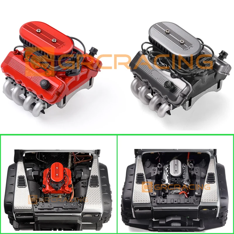 1 Set Simulation V8/F76 Engine Cover Fan Radiator for 1/10 RC Crawler ...