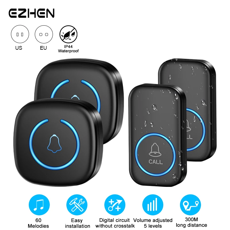 MINI-Wireless-Smart-Doorbell-Welcome-Door-Bell-60song-Ringtones ...