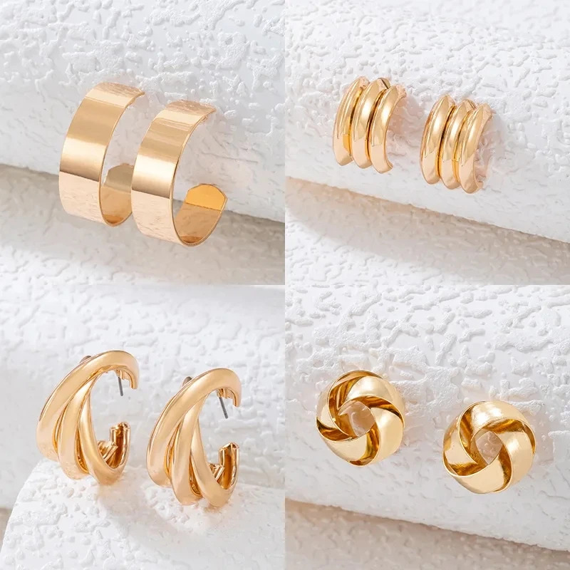 HuaTang-pendientes-geom-tricos-irregulares-de-estilo-coreano-para-mujer ...