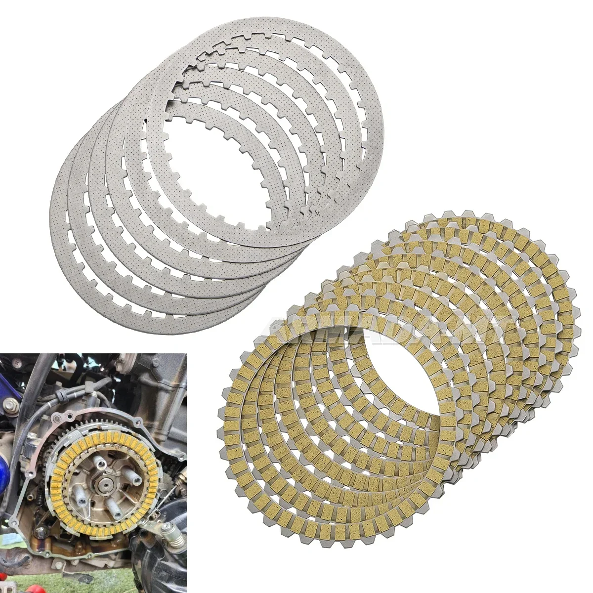 Motorcycle Engine Carbon Fiber Steel Clutch Friction Plates Discs For