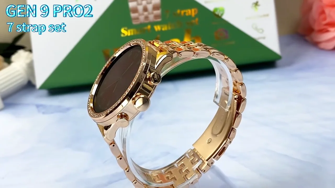 Fashion Ladies Gift round smart watches Gen9 pro2 7straps gen9 reloj ...