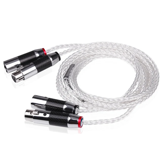 YYAUDIO 1 Pair Hifi XLR Cable Pure 7N OCC Silver-Plated Audio Cable ...