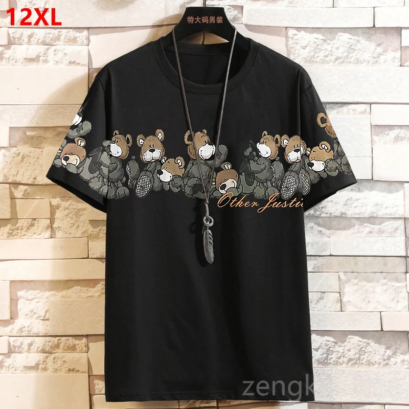 Summer oversized men's casual loose round neck short-sleeved t-shirt 10XL plus size casual t ...