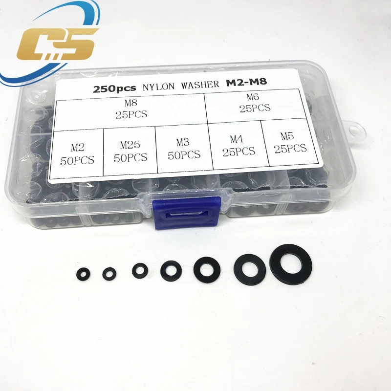 250PCS-BOX-Nylon-Washers-M2-M2-5-M3-M4-M5-M6-M8-Nylon-Washers-Plastic ...