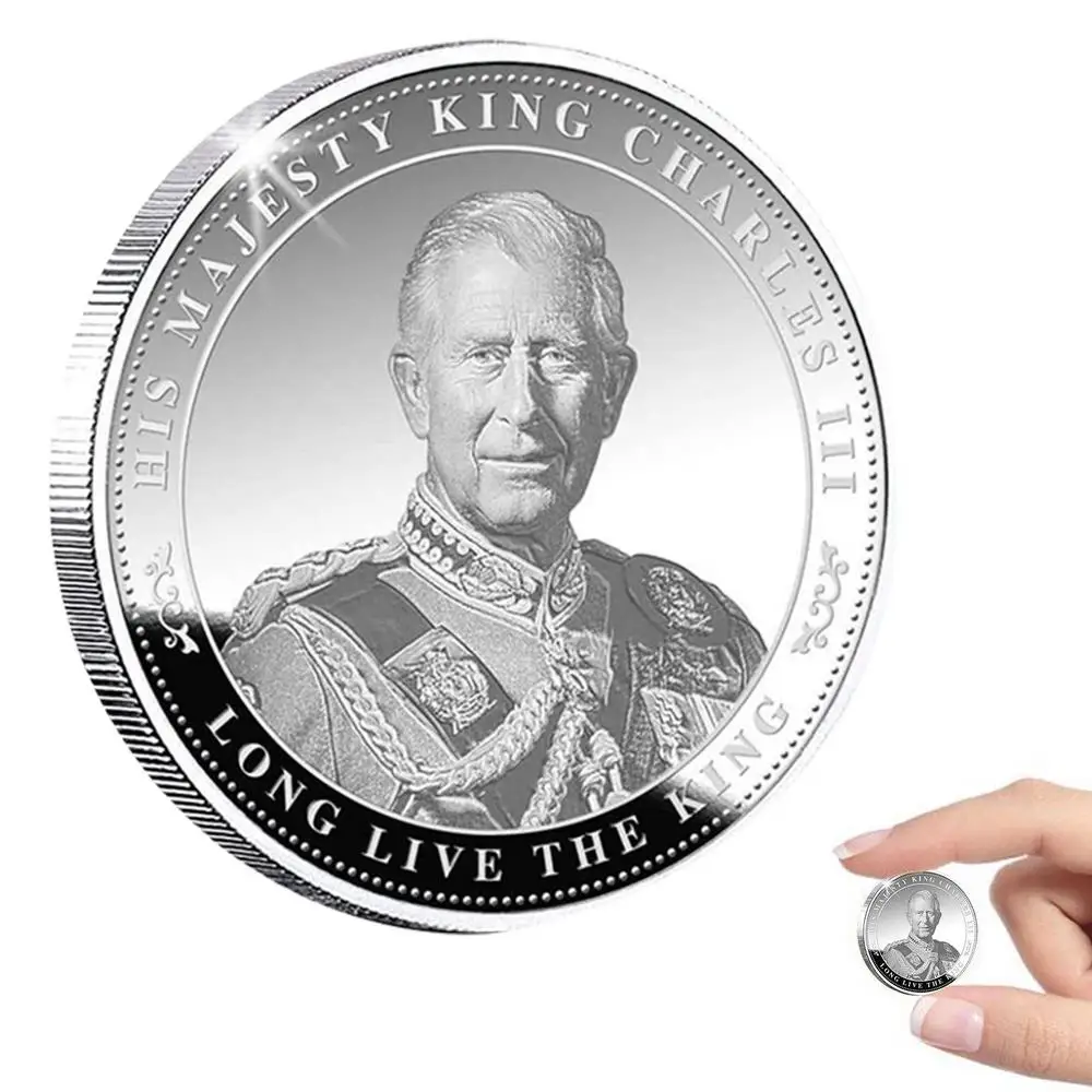 The King Of England Charles III Silver Plated Commemorative Coin Set In ...