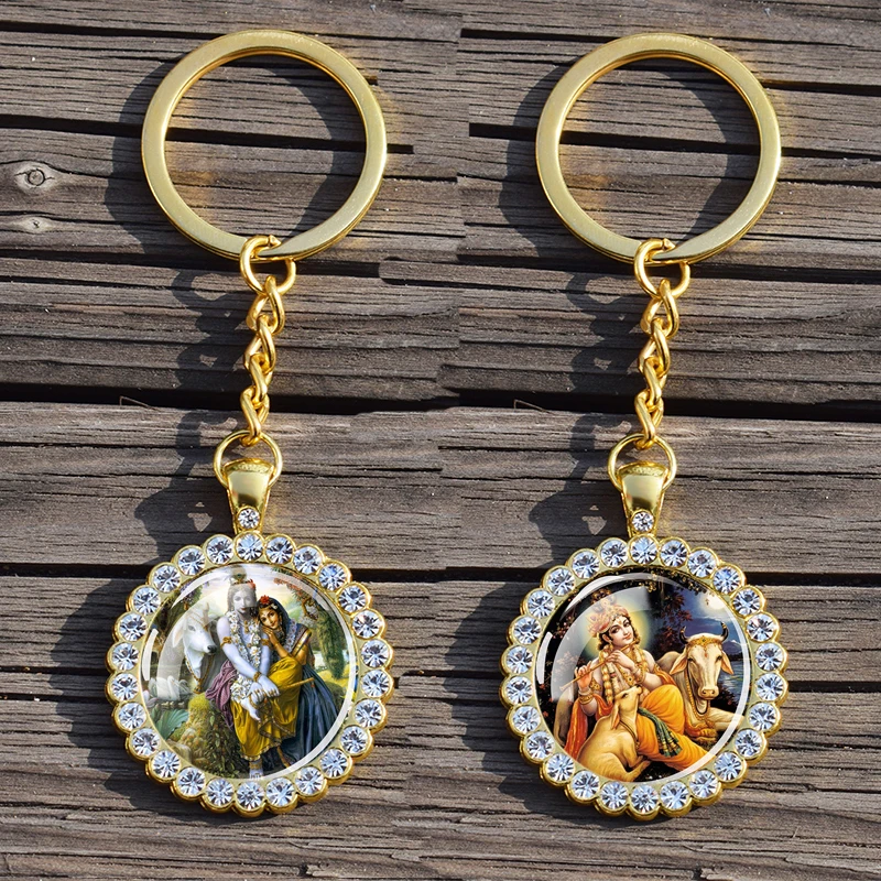 Krishna and Radha Shiva Nataraja Keychain Buddhist Jewelry Lakshmi ...