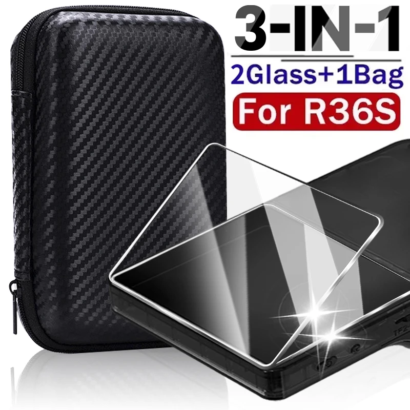 3 IN 1 Tempered Glass Flim Screen Protector Cover for R36S R35S ...