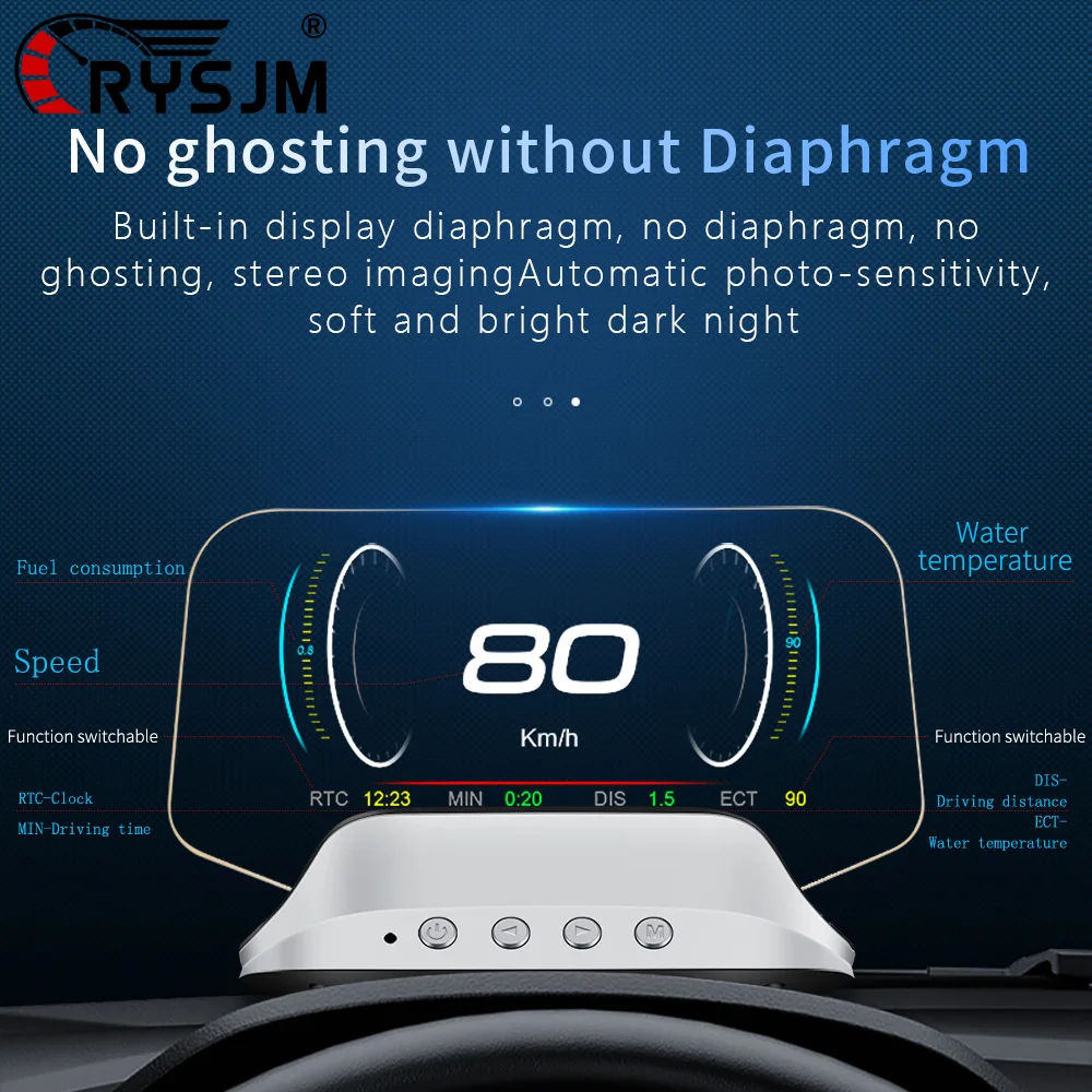 C3 coche HUD OBD2 navegación GPS OBD Head Up Display para HUD proyector ...