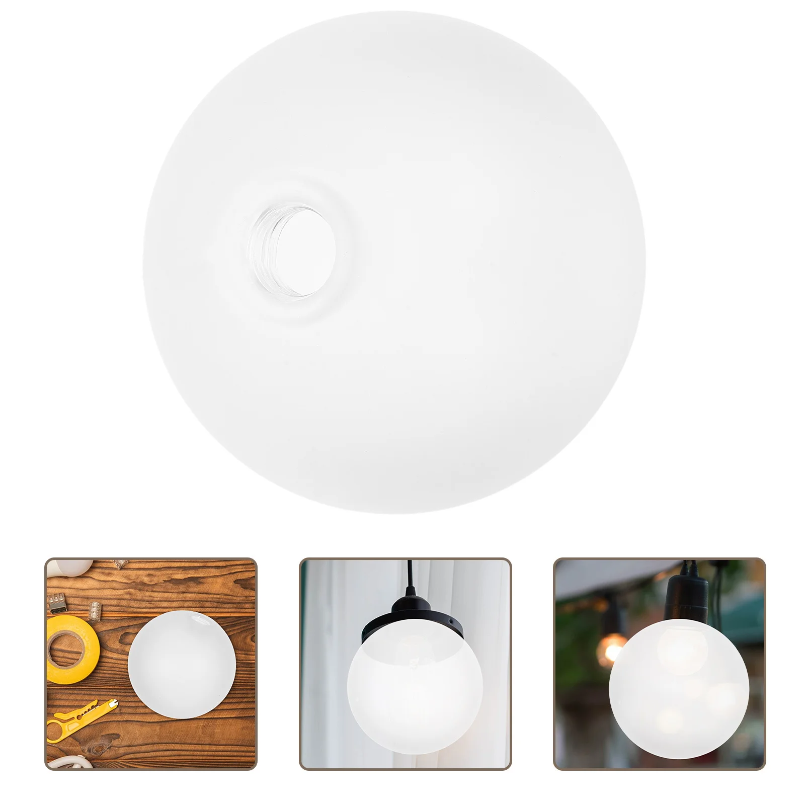 Frosted Glass Lamp Shade G9 Socket Round Globe Replacement Light ...