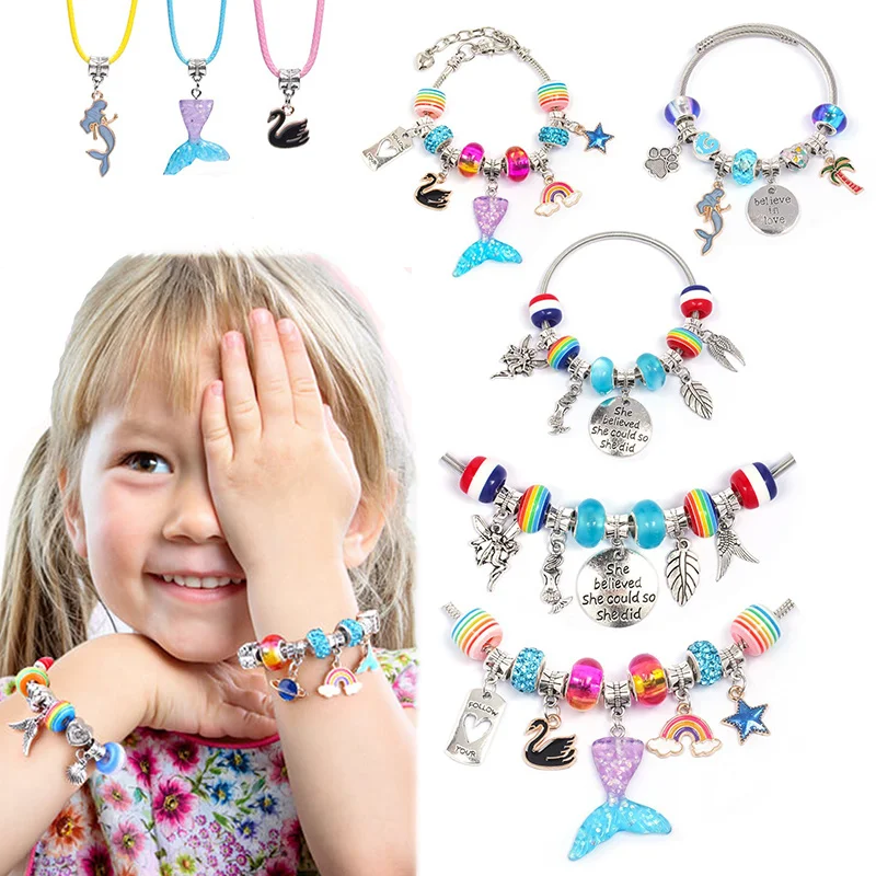 Bracelets-Kit-with-Beads-Jewelry-Charm-Charms-Bracelets-for-DIY-Craft ...