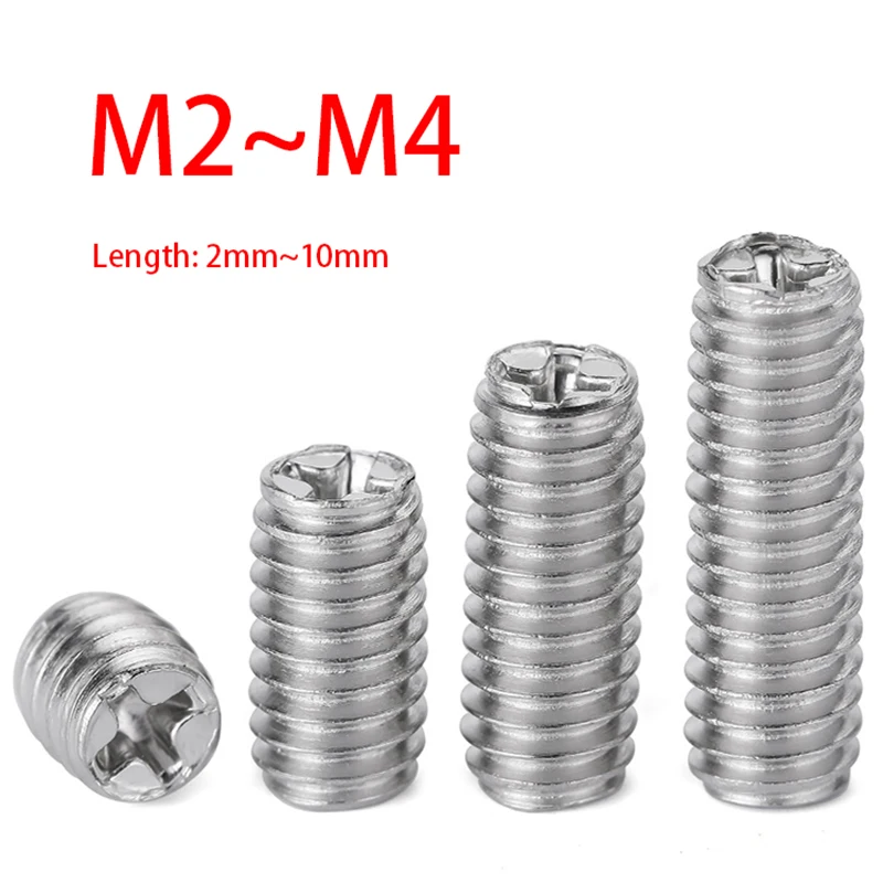 30Pcs-Lot-304-Stainless-Steel-Slotted-Phillips-Flat-Set-Screws-M2-M2-5 ...