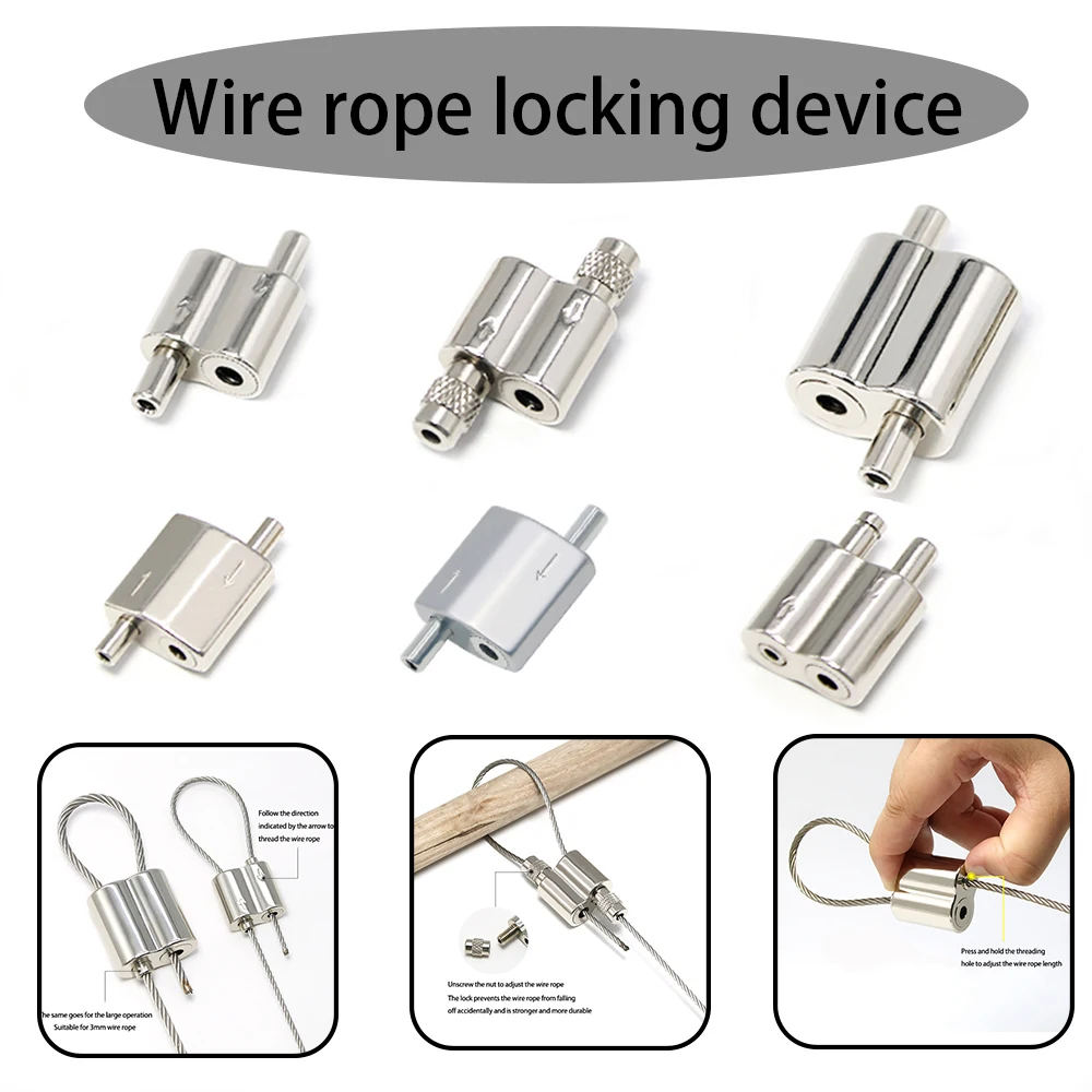 10Pcs-8-Type-Steel-Wire-Rope-Locking-Device-With-Adjustable-Self ...