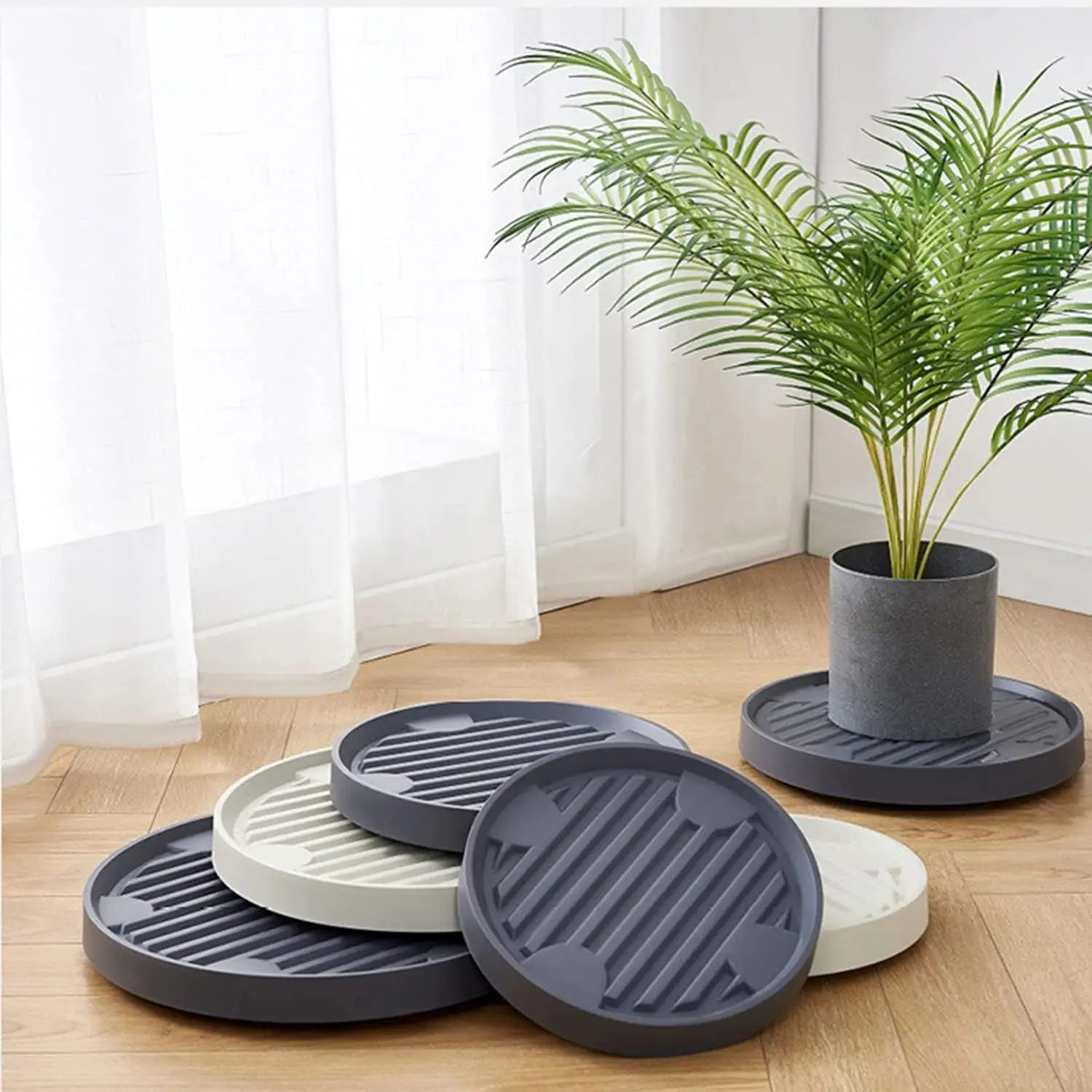 Durable-Flowerpot-Base-Tray-Plastic-Removable-Roller-Plate-Support ...