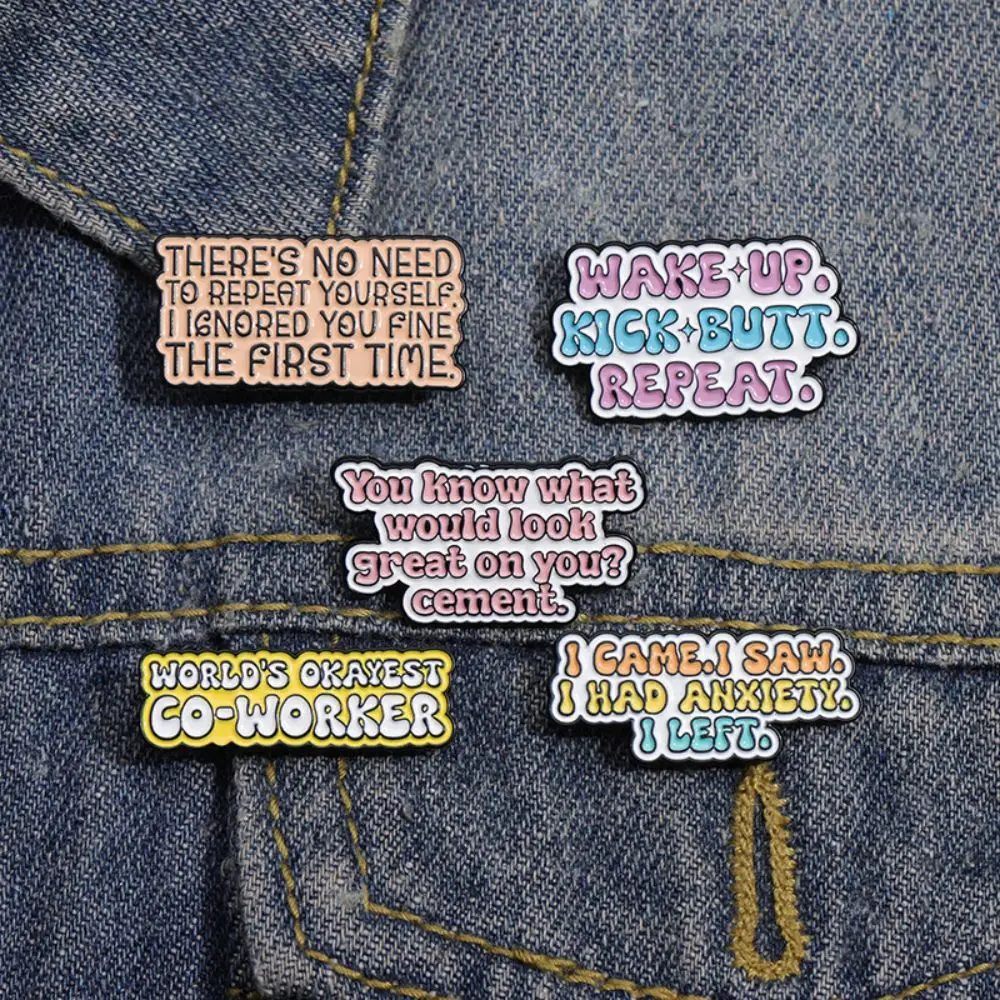Wake-Up-Kick-Butt-Repeat-Enamel-Pins-World-s-Okayest-Co-Worker-Custom ...