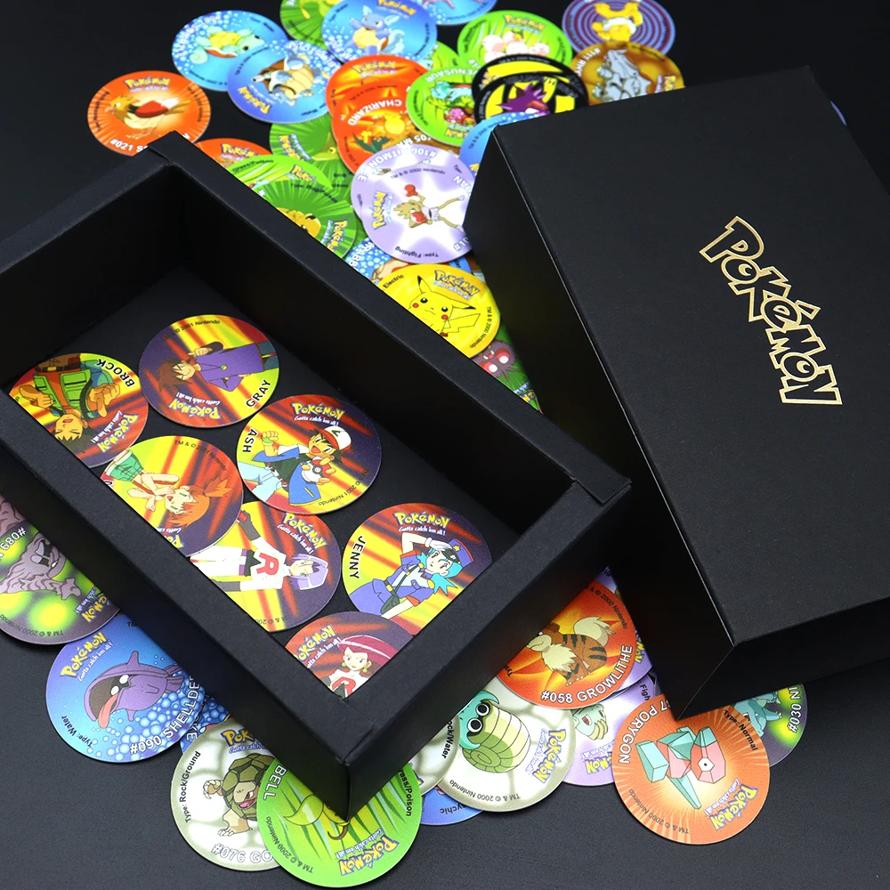 The New 151/100pcs Tazos 1/ 2 Generation Pokemon 3D Tazos Round Album ...