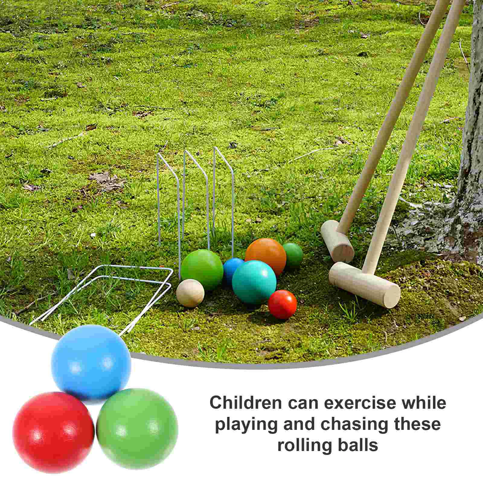 Crokay Lawn Game Set GoSports Wooden Croquet Set - Complete Outdoor ...