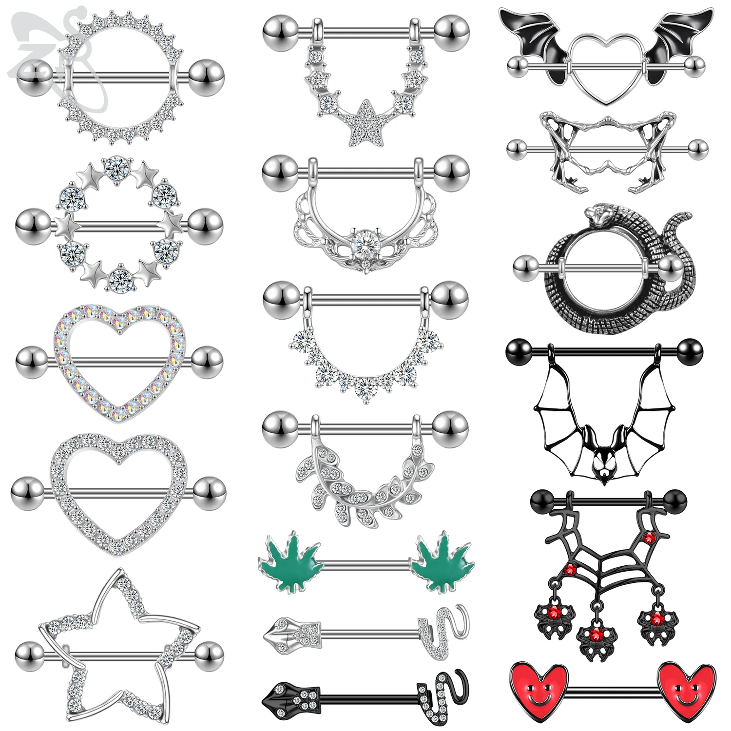 ZS-Piercings-de-acero-inoxidable-con-forma-de-murci-lago-de-serpiente ...