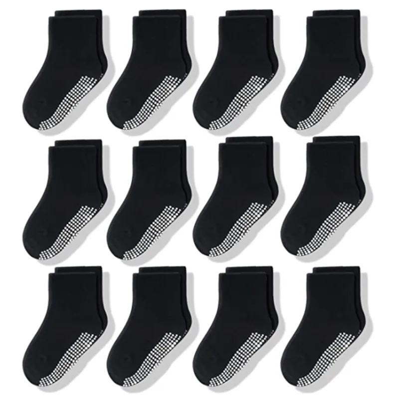 12pairs-Cotton-Sock-with-Rubber-Grips-Children-s-Anti-slip-Boat-Socks ...