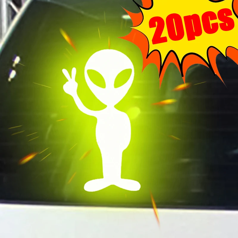 Reflective-Aliens-Personalized-Car-Stickers-Night-Safety-Driving ...