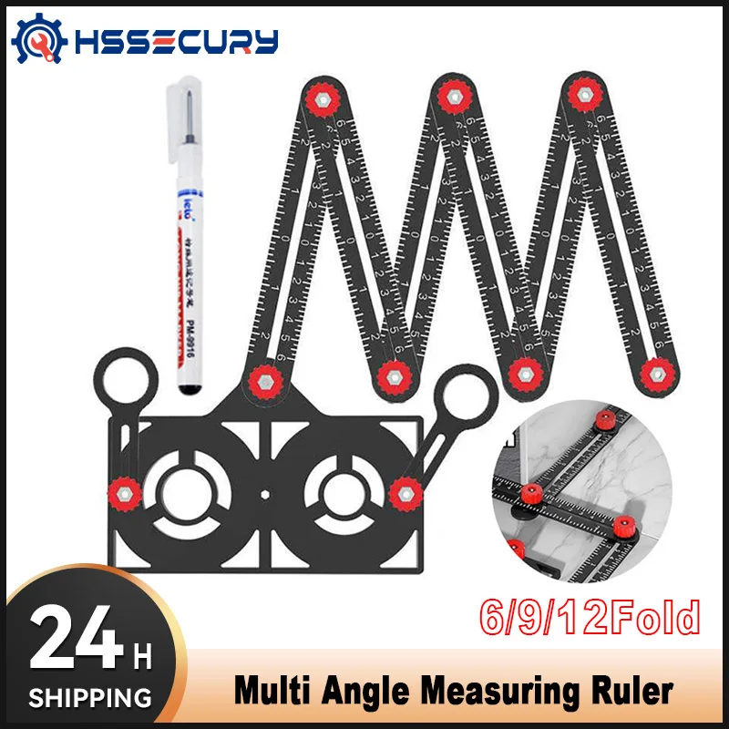 12/9/6 Fold Angle Ruler Multi Angle Aluminium Alloy Measuring Ruler ...
