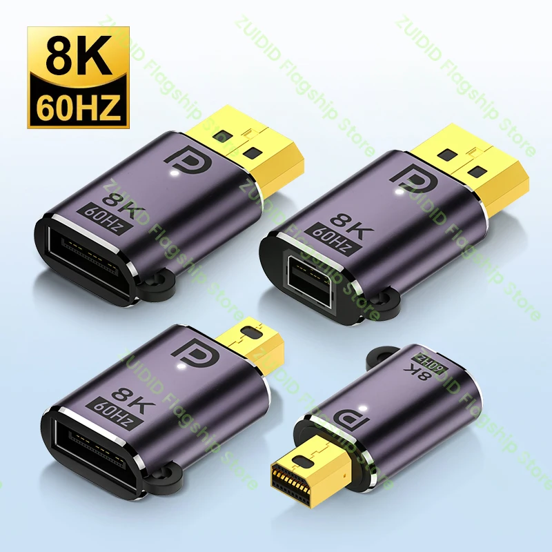 Mini DP to Displayport 1.4 Adapter Converter 8K@60Hz Bi-Directional DP ...