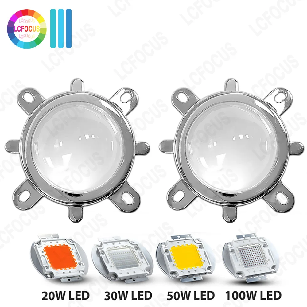 1-Set-44mm-LED-Lens-60-90-120-Degree-Optical-Glass-50mm-Reflector ...