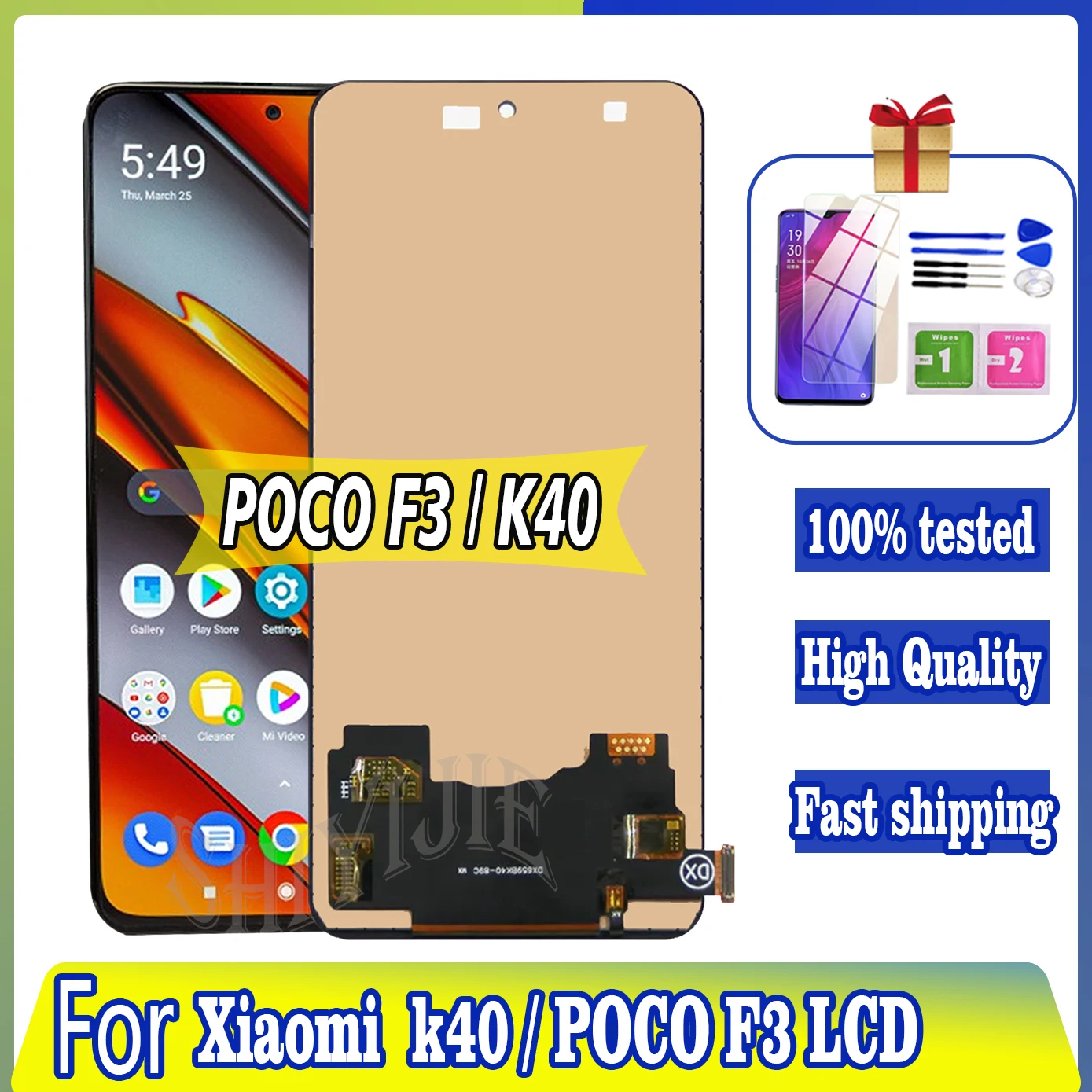 6.67 "Para Xiaomi POCO F3 Display LCD Touch Screen Digitizer Para POCOF3 M2012K11AG Tela ...