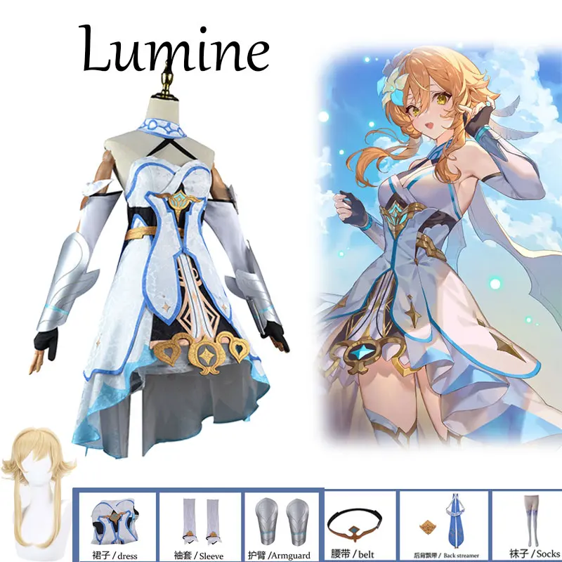 Game-Genshin-Impact-Lumine-Cosplay-Costumes-Anime-Halloween-Party ...