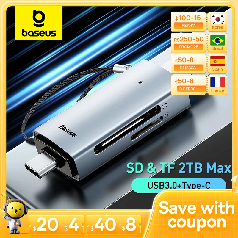 Baseus-Card-Reader-USB-C-USB3-0-to-SD-Micro-SD-TF-Memory-Card-Device ...