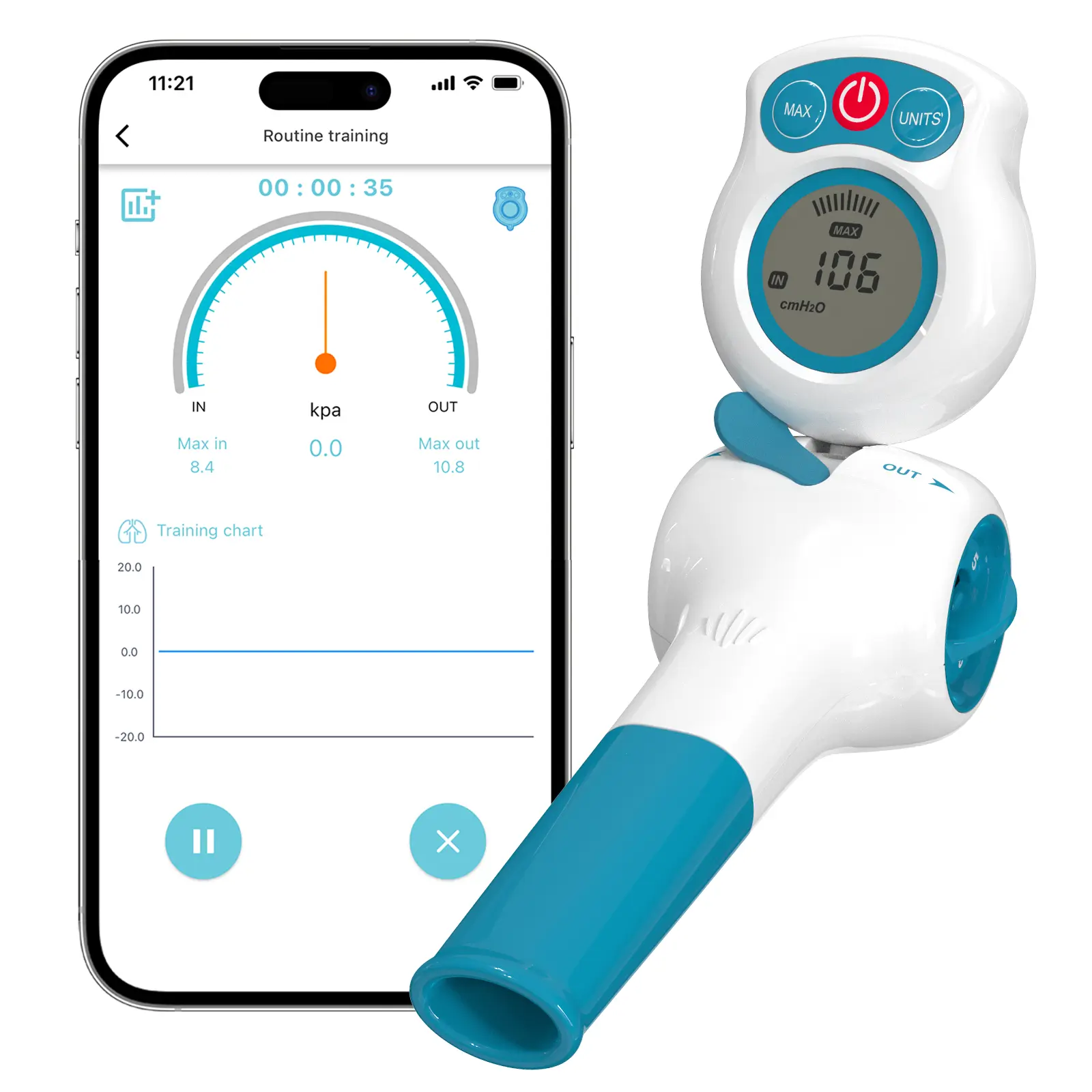 Breathing Exercise Device for Lungs with Electric Manometer Lung ...