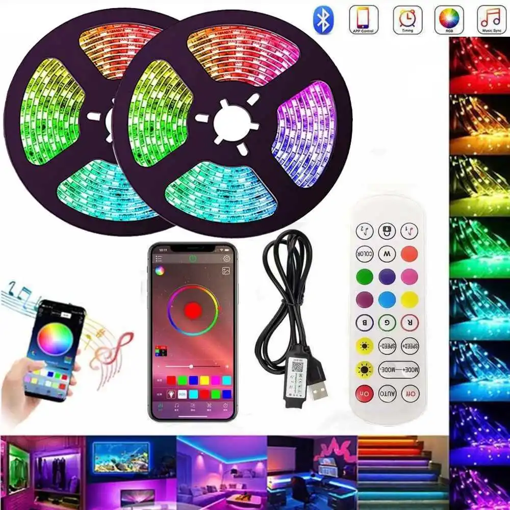 5M 20M Dream LED Strip Lights Bluetooth 5050 WS2811 RGB Individually ...