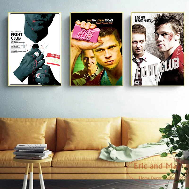 Canvas Painting Posters | Fight Club Poster | Canvas Home Decor ...