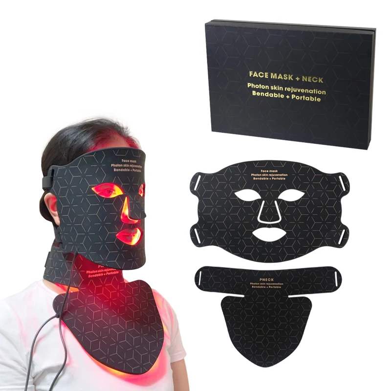 Silicone-Led-Facial-Face-Mask-And-Neck-Portable-460nm-590nm-630nm-850nm ...