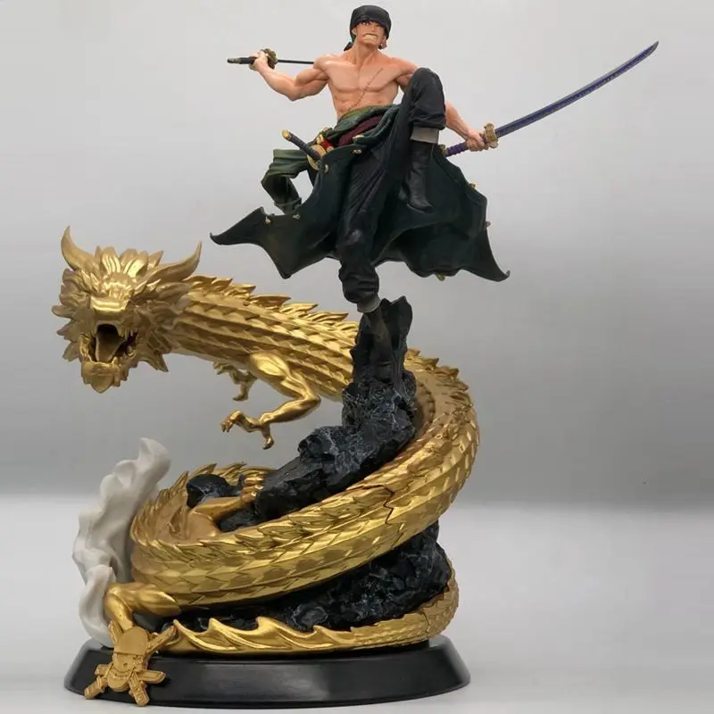 34cm One Piece Anime Roronoa Zoro War Dragon Hunt Golden Dragon Purple ...