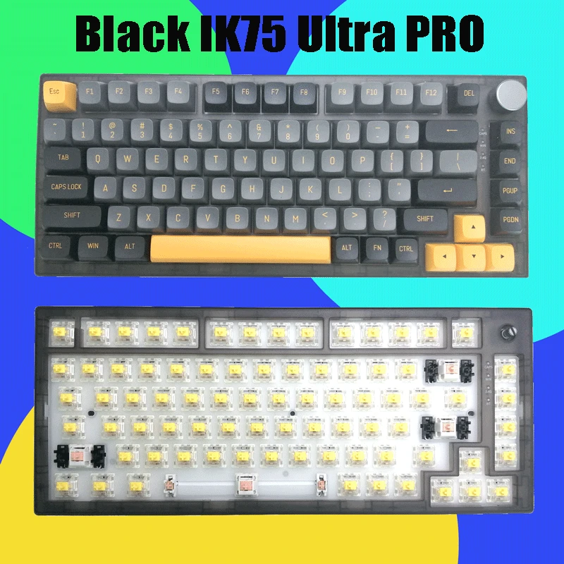 FEKER Mechanical Keyboard IK75 Ultra Pro 3 mode RGB Gaming Metal Knob ...