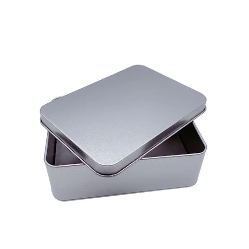 1-Piece-Silver-Metal-Tin-Case-Box-Container-with-Lid-Mini-Portable ...
