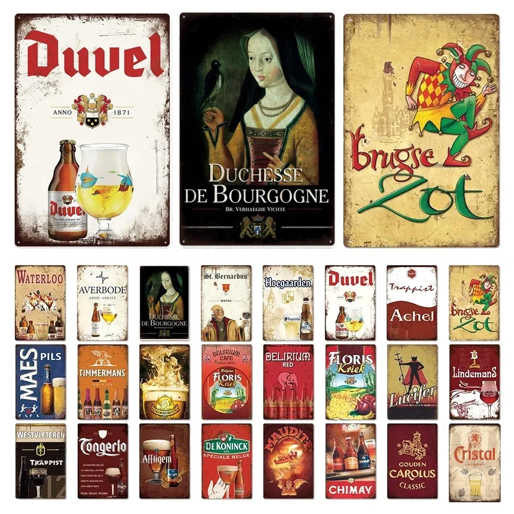 FJ-Belgium-Beer-Posters-Metal-Signs-Decor-Vintage-Tin-Signs-Wall ...
