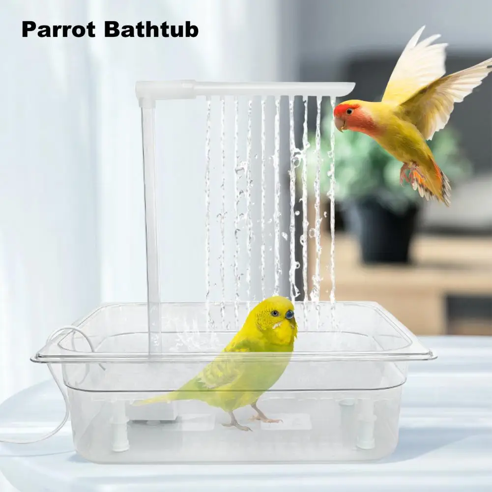 1Set Parrot Bathtub Durable Automatic Bird Bath Watering System ABS ...