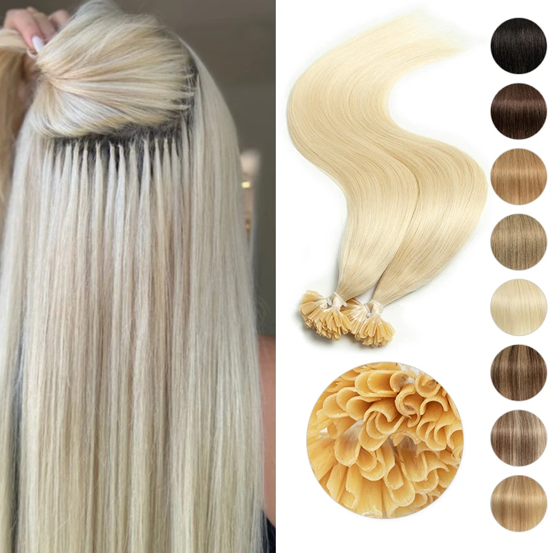 U-Tip-Fusion-Hair-Extensions-Blonde-Natural-Real-Human-Hair-Extensions ...